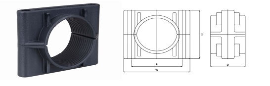 Ellis Patents 2F-1202, 2 Hole Cable Clamp Cleat 83-90mm
