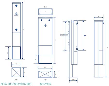 Lucy Lighting Fortress Feeder Pillars - Mini Feeder Pillars
