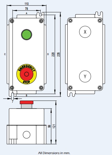 EMERGENCY STOP CONTROL STATION, ZONES 1, 2, 21, 22 CONTROL STATION ATEX ...