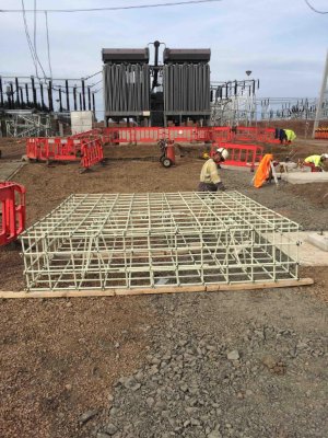 275kV Substation - GRP Reinforcement Bars In Concrete Bases For Shunt ...